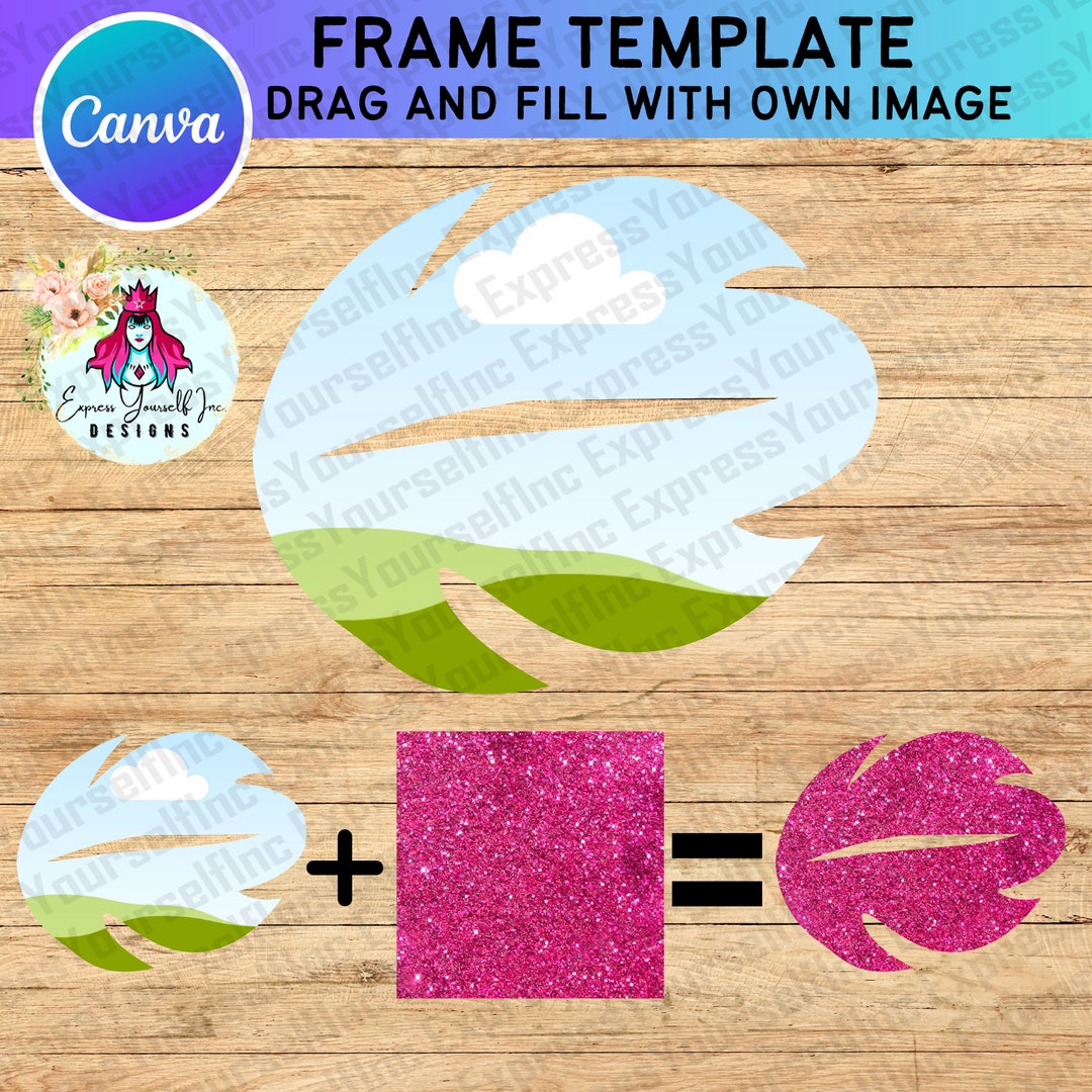 Tropical Leaf Canva Frame, Drag & Drop Editable Template, Hawiian Plant ...