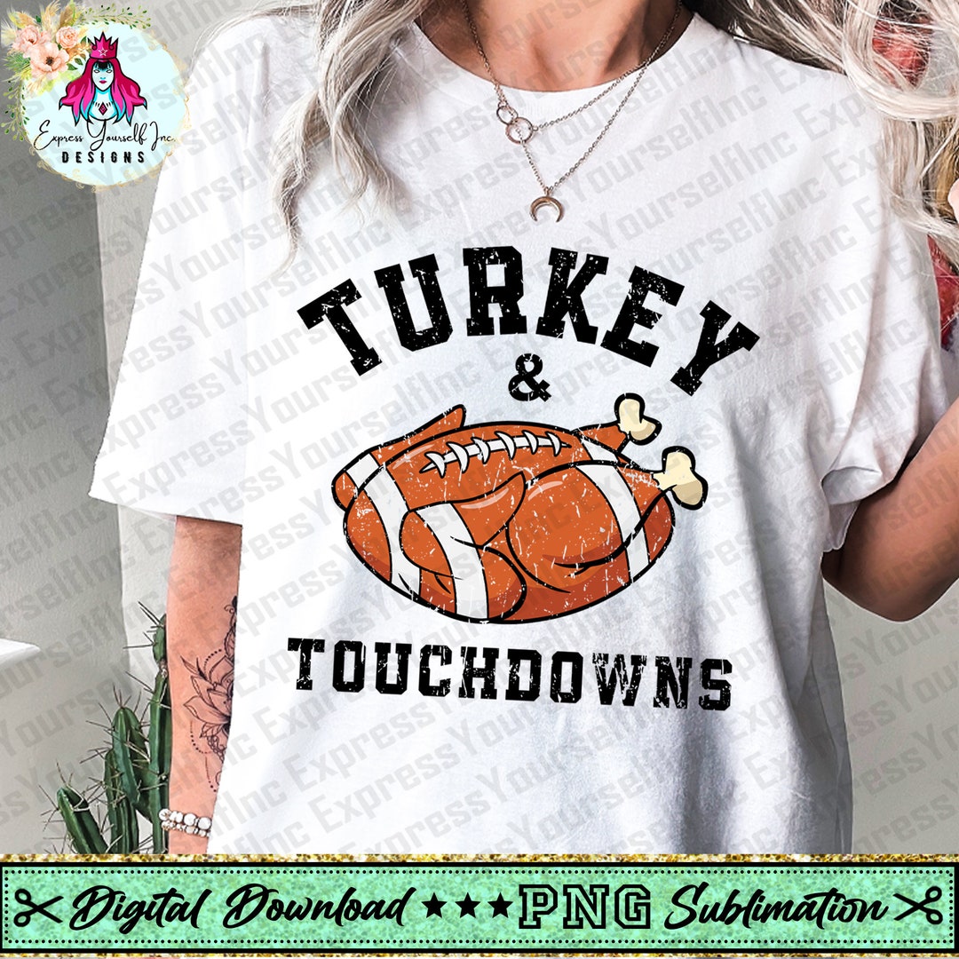 Turkey and Touchdowns Png, Thanksgiving Clipart, Football Season ...