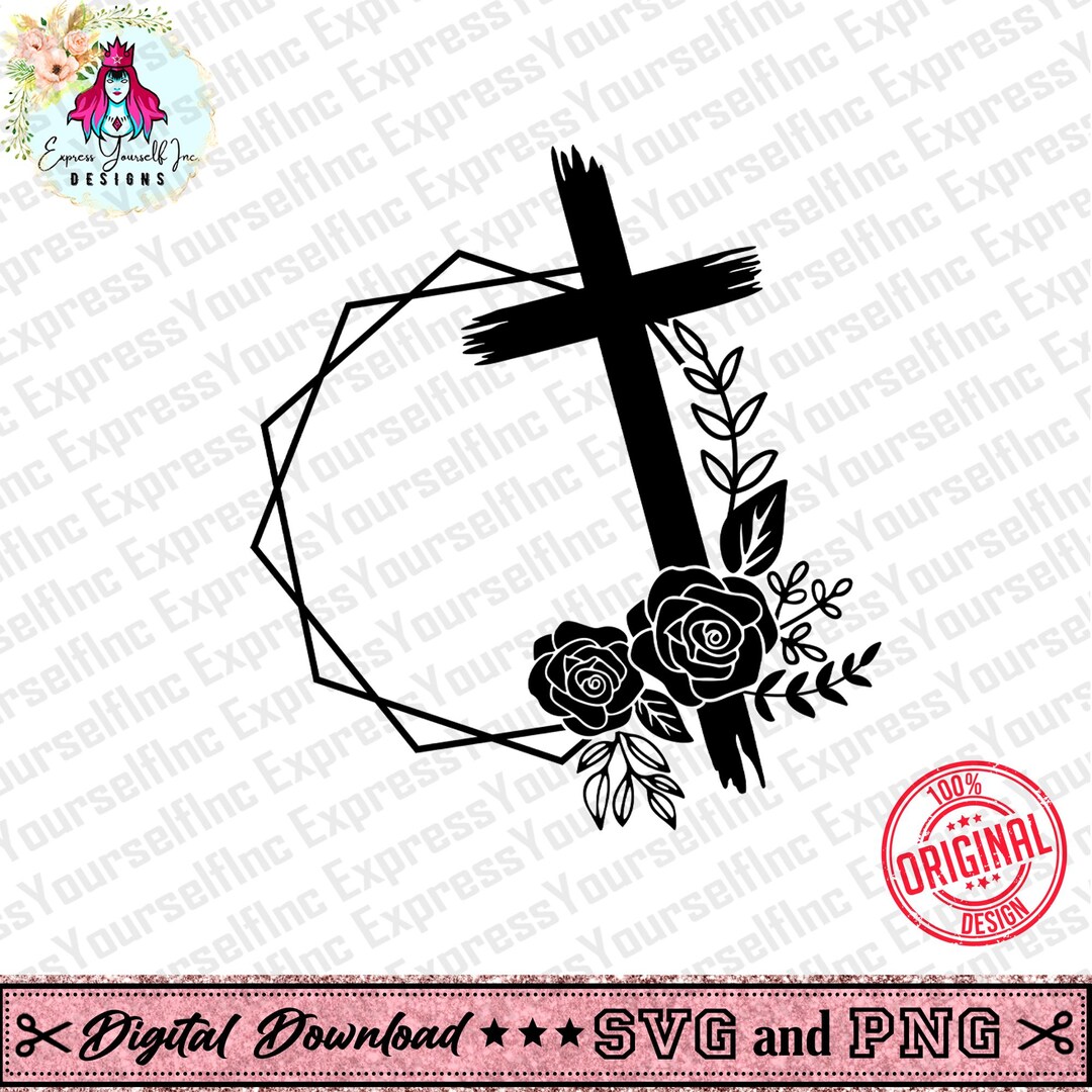 Floral Cross Svg, Cross and Flowers Svg, Floral Svg, Christian Svg ...