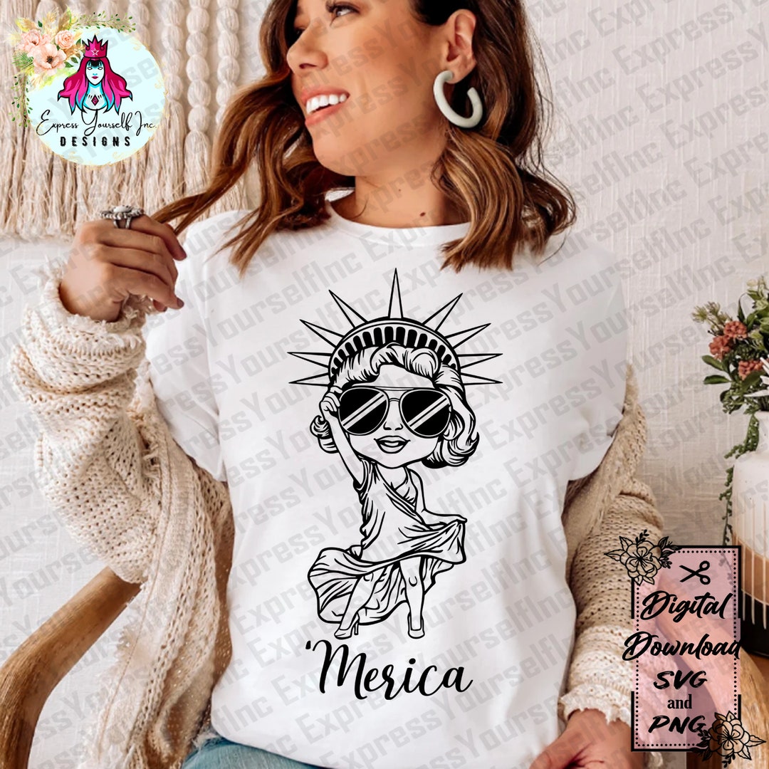 Merica Svg, Statue of Liberty Svg, 4th of July Svg, Independence Day ...