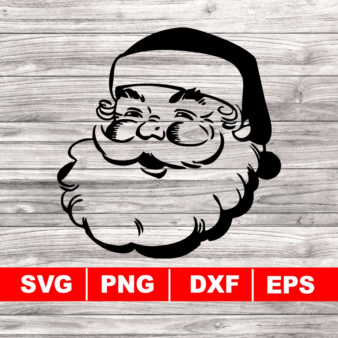 Santa Clause Face Svg, Christmas Png, Winter Clipart, Holiday, Digital ...