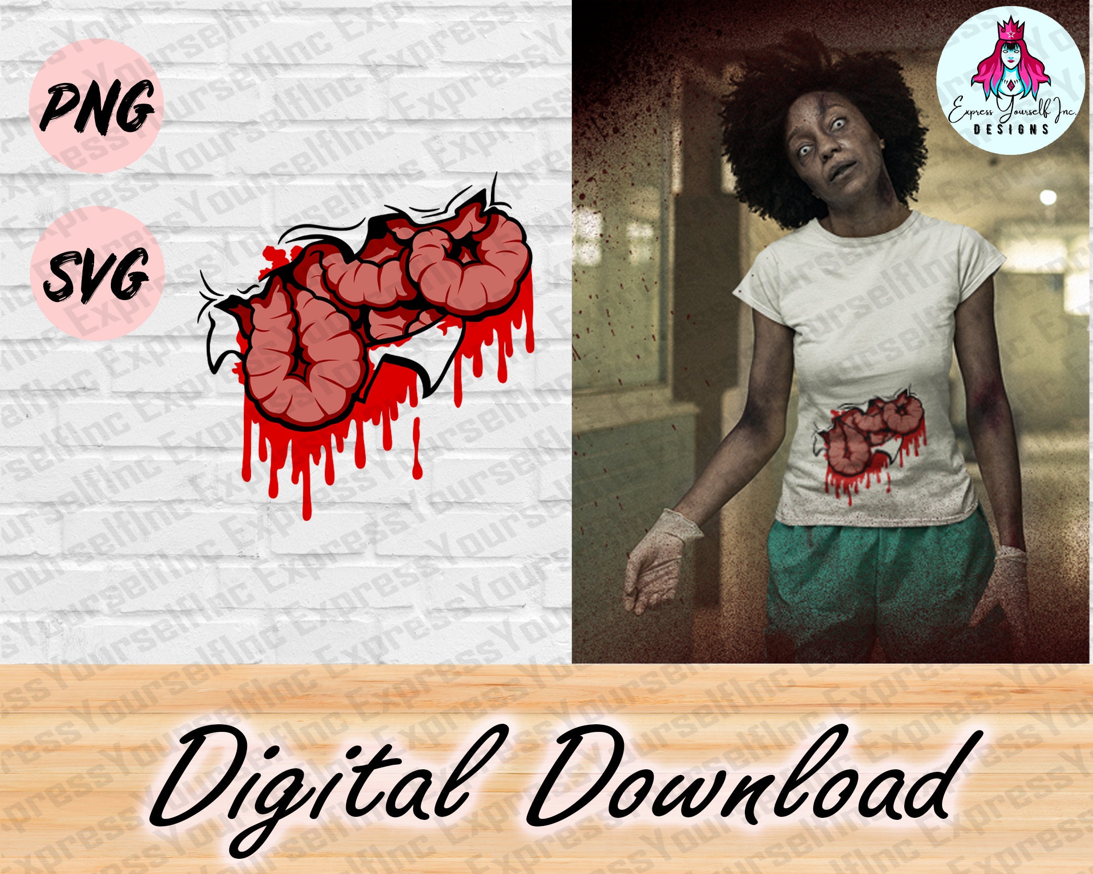 Intestines Bloody Zombie Svg Digital Download Guts Hanging - Etsy