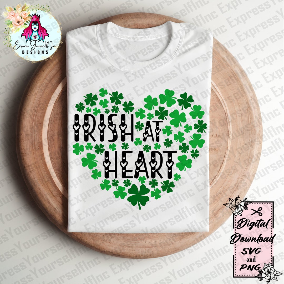 Clover Leaf SVG, Irish at Heart Svg, Shamrock SVG, Heart Svg, St ...