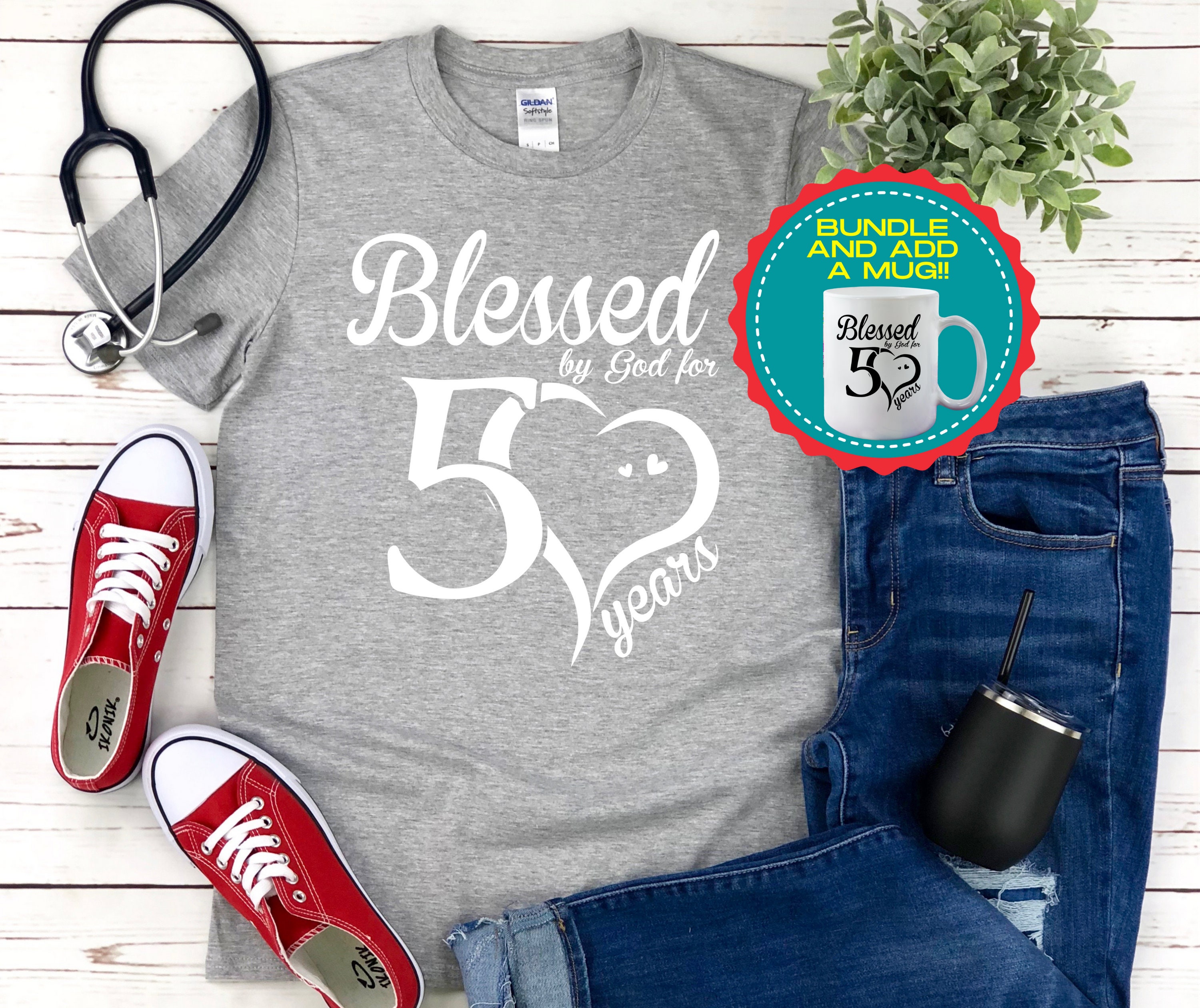 Blessed By God for 50 Years Shirt Mom 50th Birthday 50th | Etsy