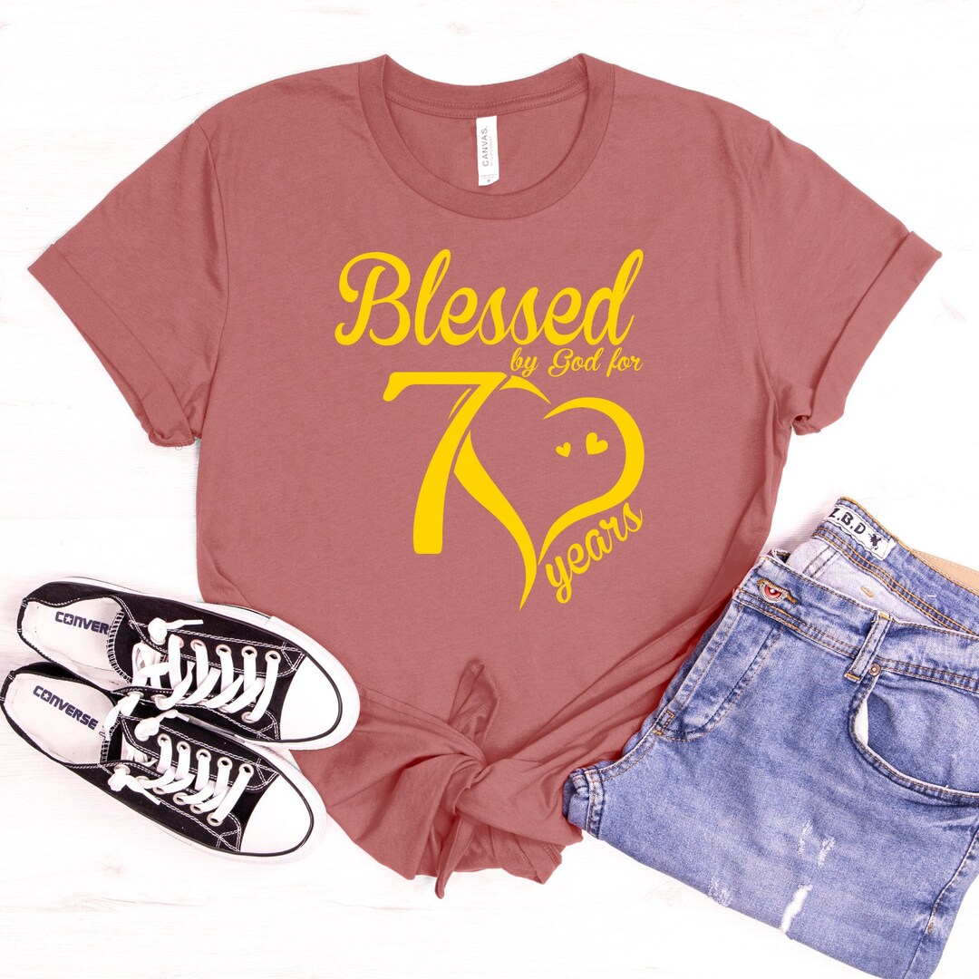 God Blessed 70th Birthday Shirt, 70th Birthday, 70th Birthday Gift ...