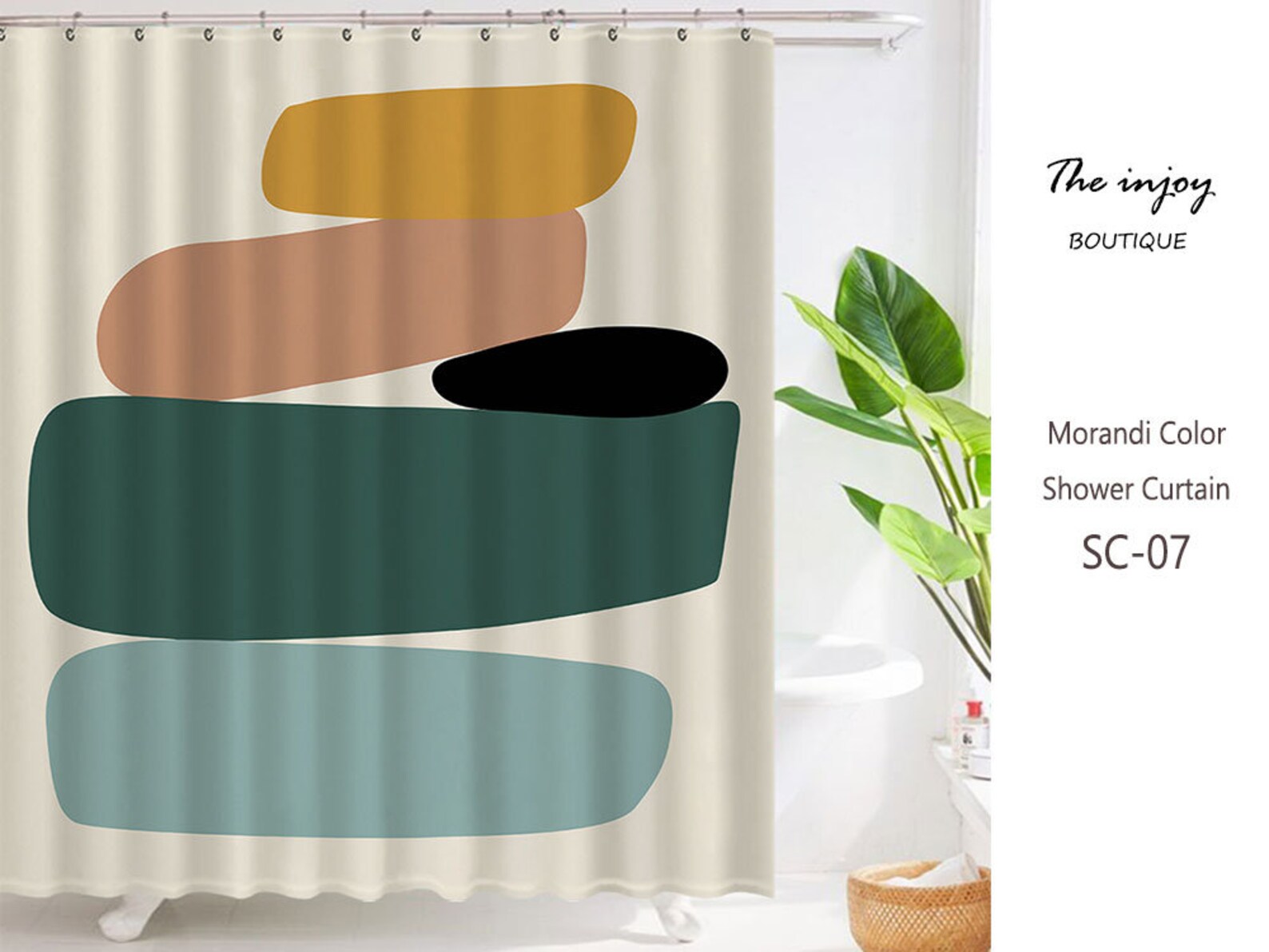 Abstract Color Block Shower Curtain Abstract Boho Shower - Etsy