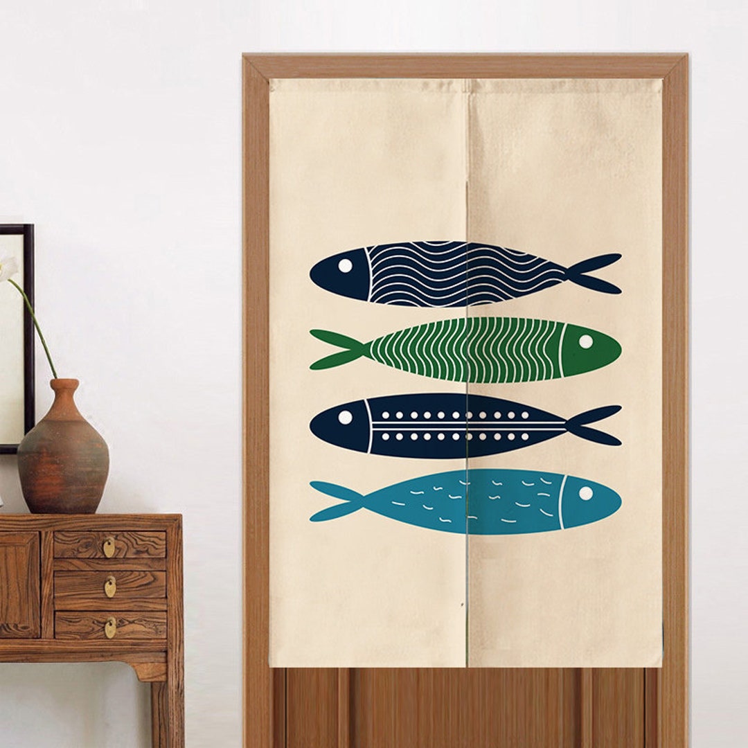 Cute Fish Japanese Doorway Curtain Lovely Small Animal Noren - Etsy