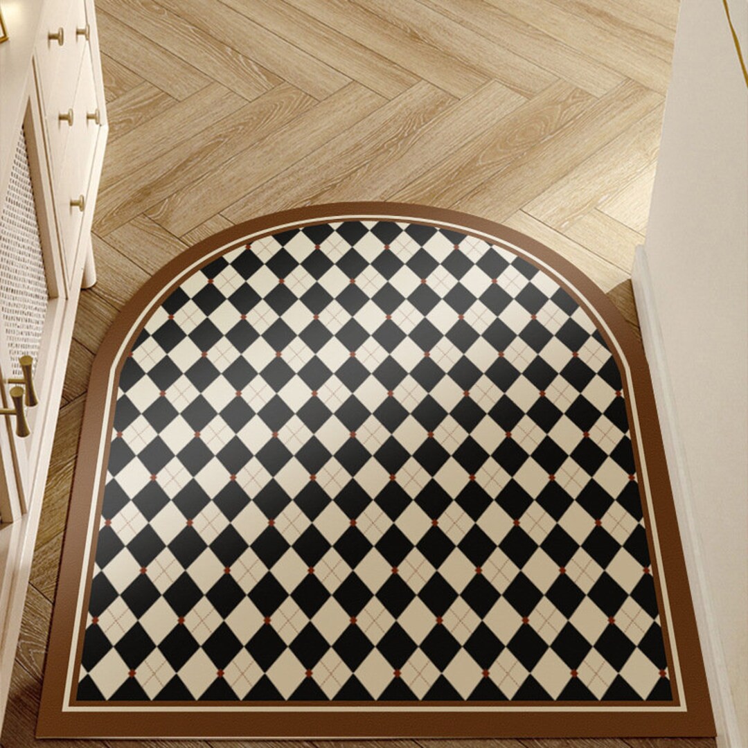 Checkerboard PVC Doormat Retro Style Artificial Leather - Etsy