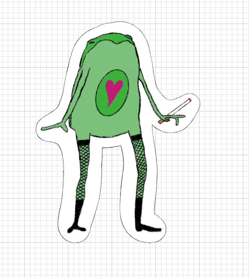 Cigarette Smoking-punk Rock-frog Sticker - Etsy