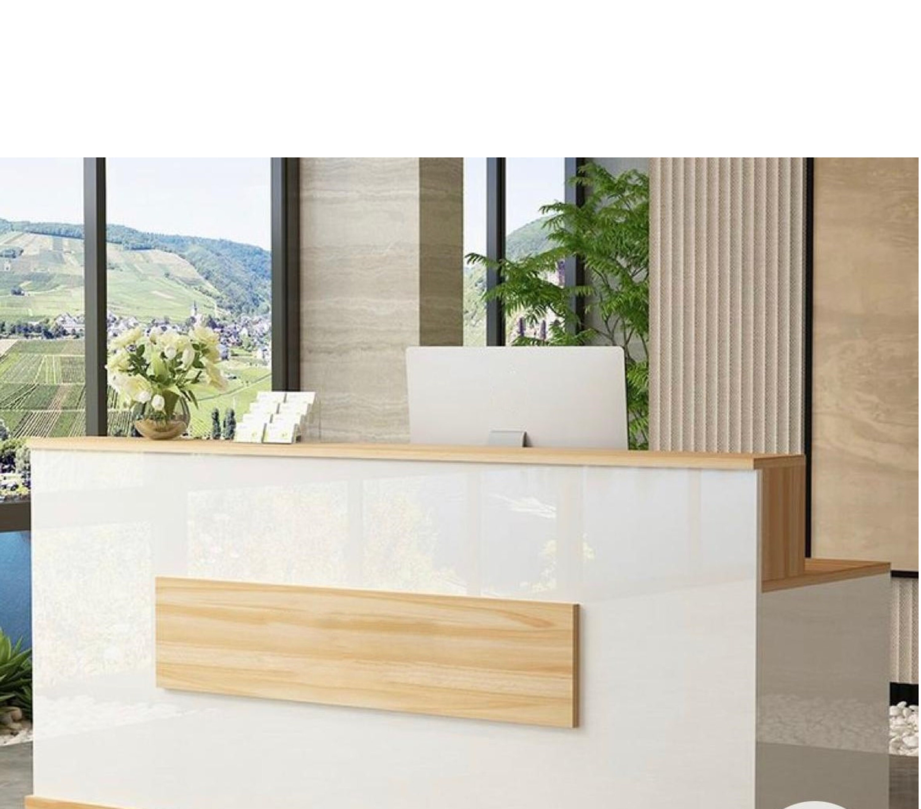 Reception Desk W Transaction Counter & Storage Drawer, Laminate Desktop ...