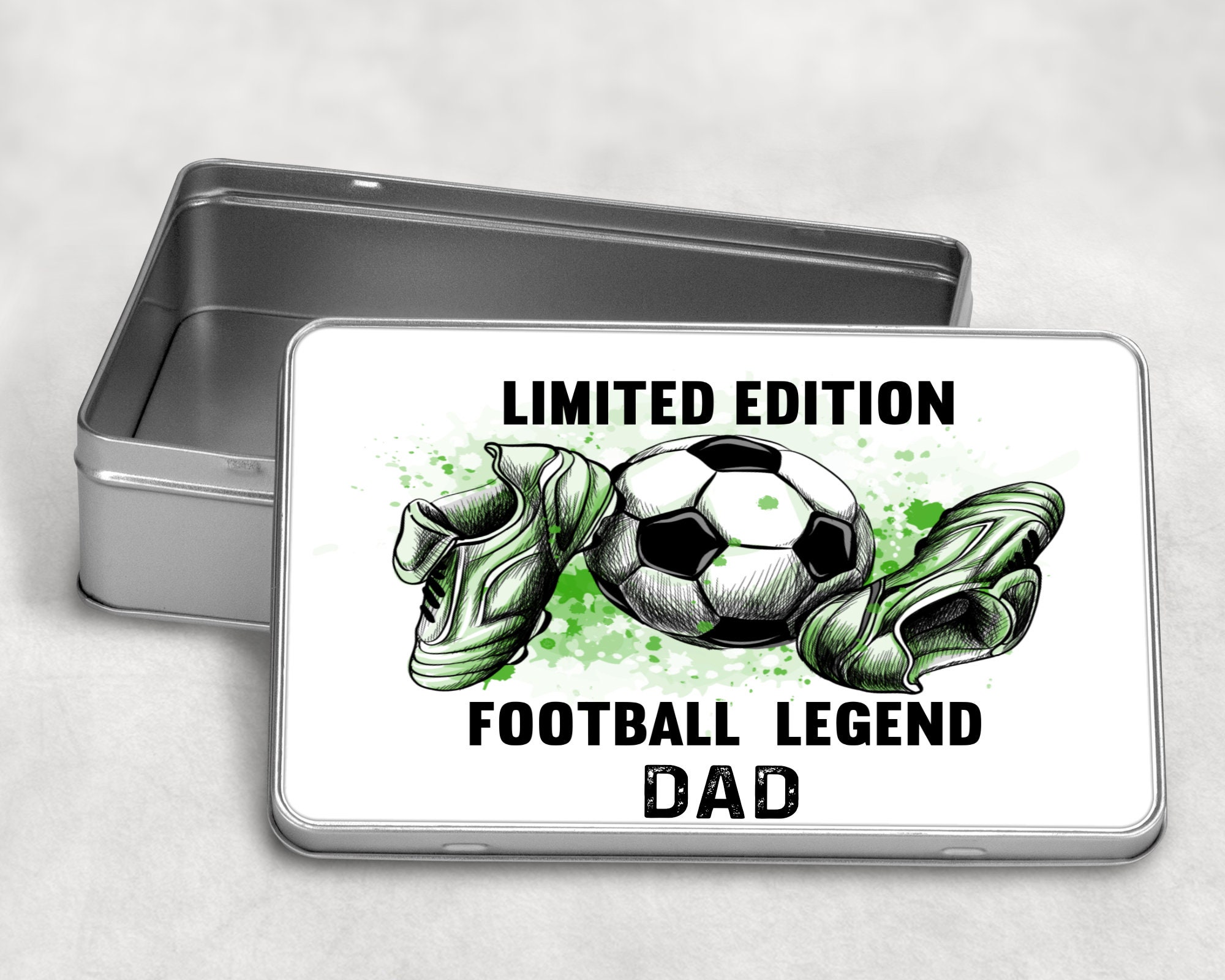 Football Lover Storage Tin, Football Legend, Football Boots and Ball ...