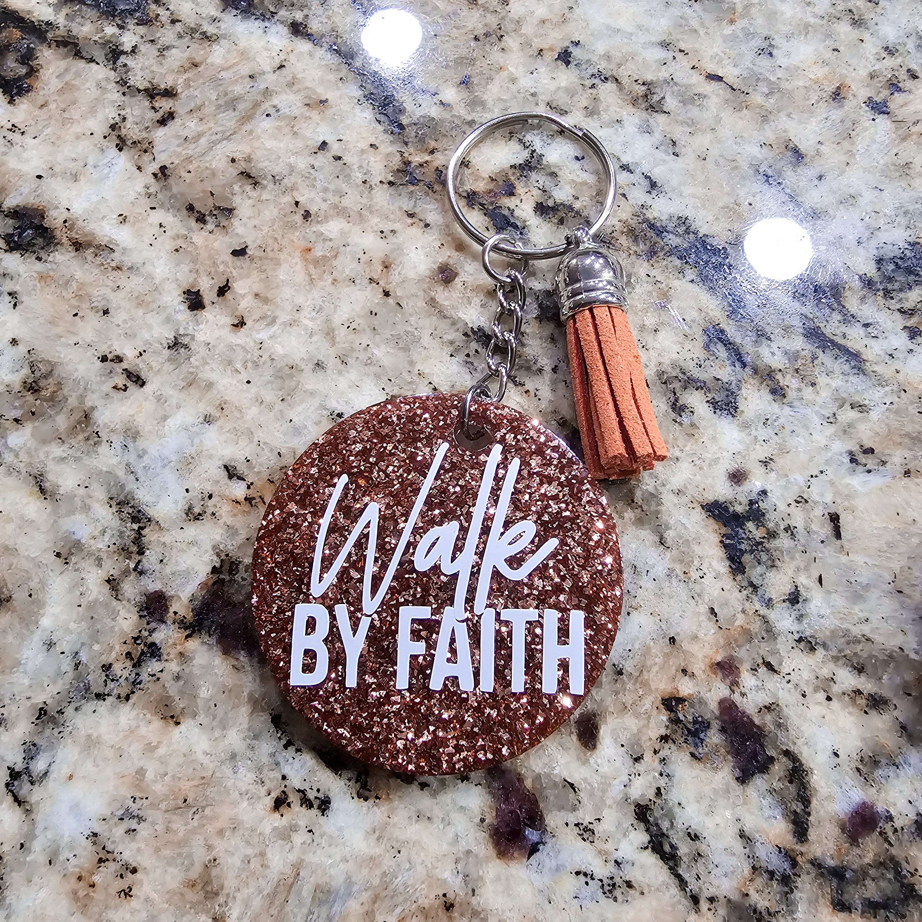 Walk by Faith Keychain, Spiritual Purse Charm, Holy Keychain, Jesus ...