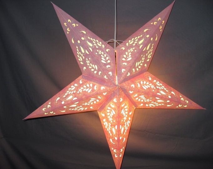 Star Lantern Pink Paisley Light, Paper Starlight, Folding Lantern ...