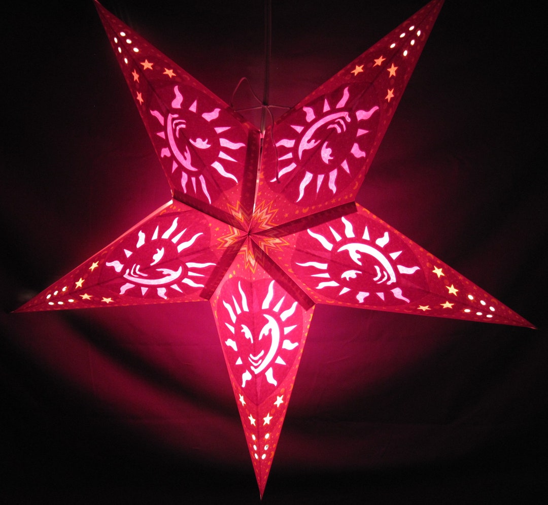 Star Sun, Celestial Light Lantern, Paper Folding Lamp, Power Cord ...