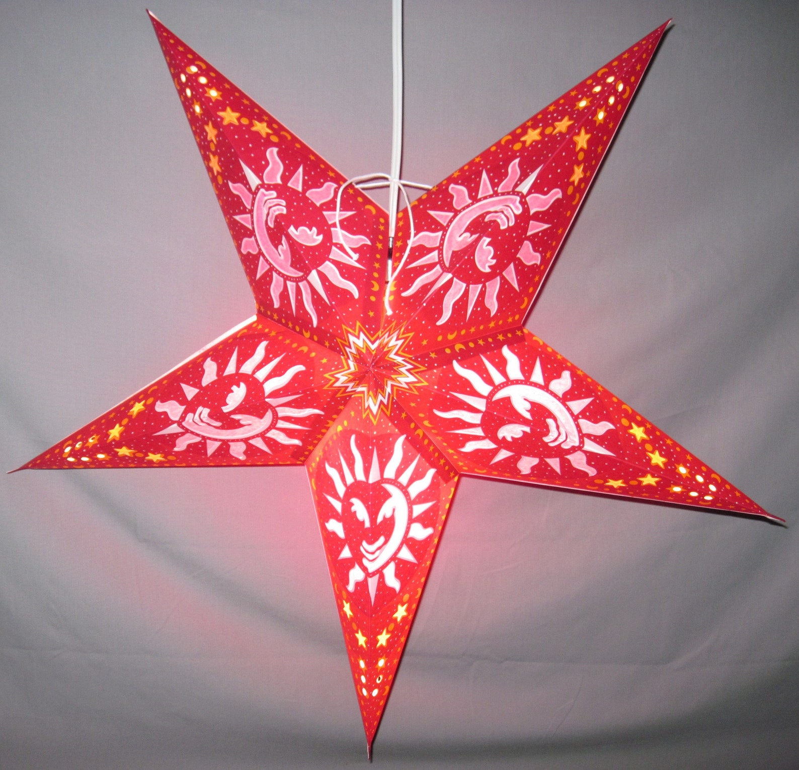 Star Sun, Celestial Light Lantern, Paper Folding Lamp, Power Cord ...