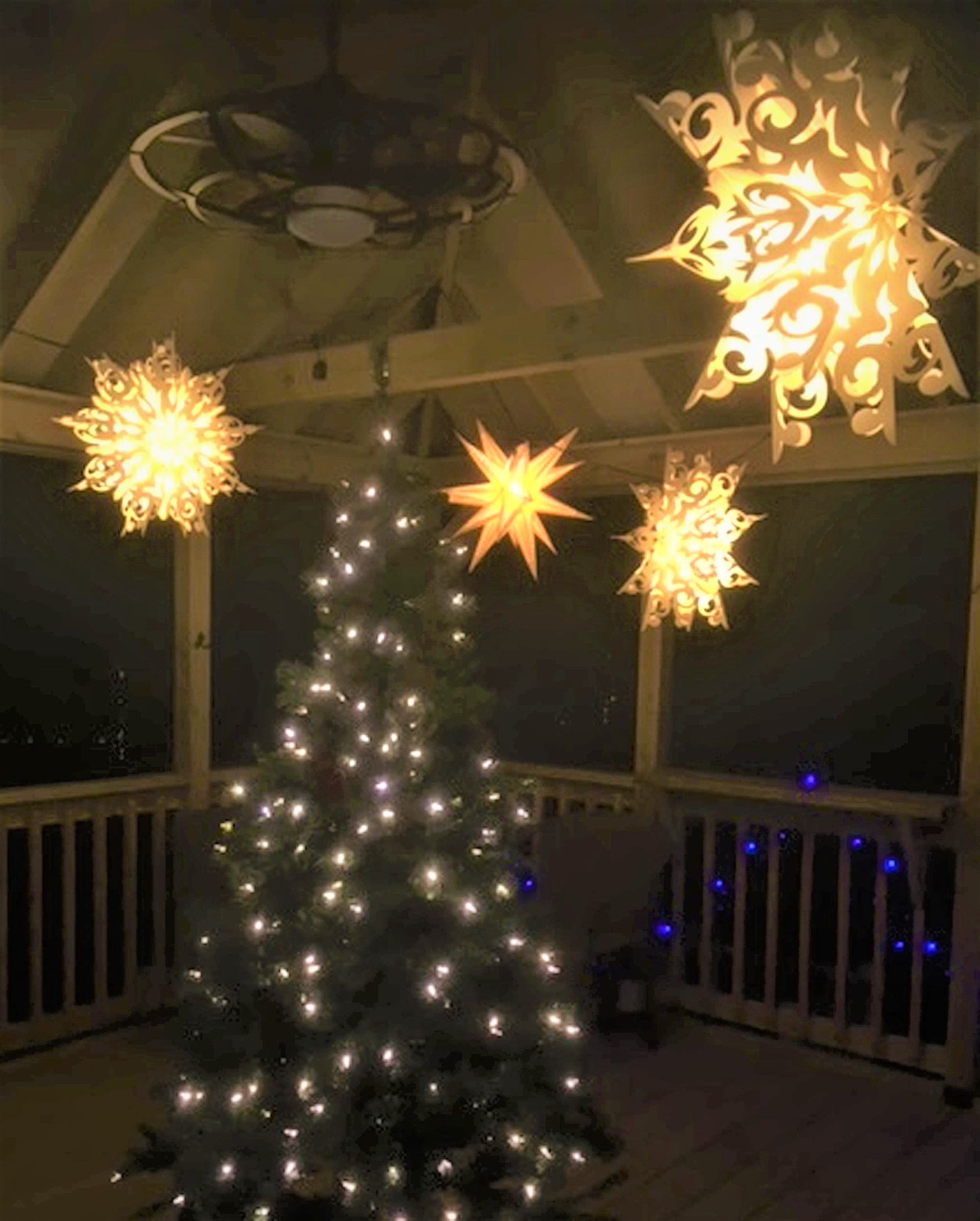 Snowflake Star Light Lantern Folding Paper Light Lamp - Etsy