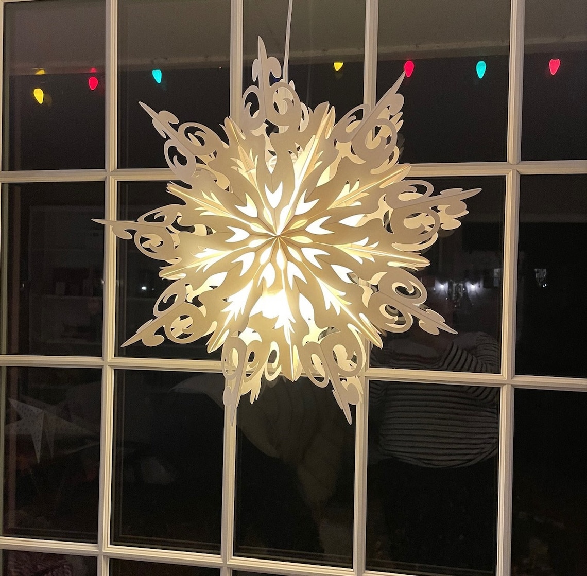 FROZEN Snowflake Star Light Lantern Folding Paper Light - Etsy