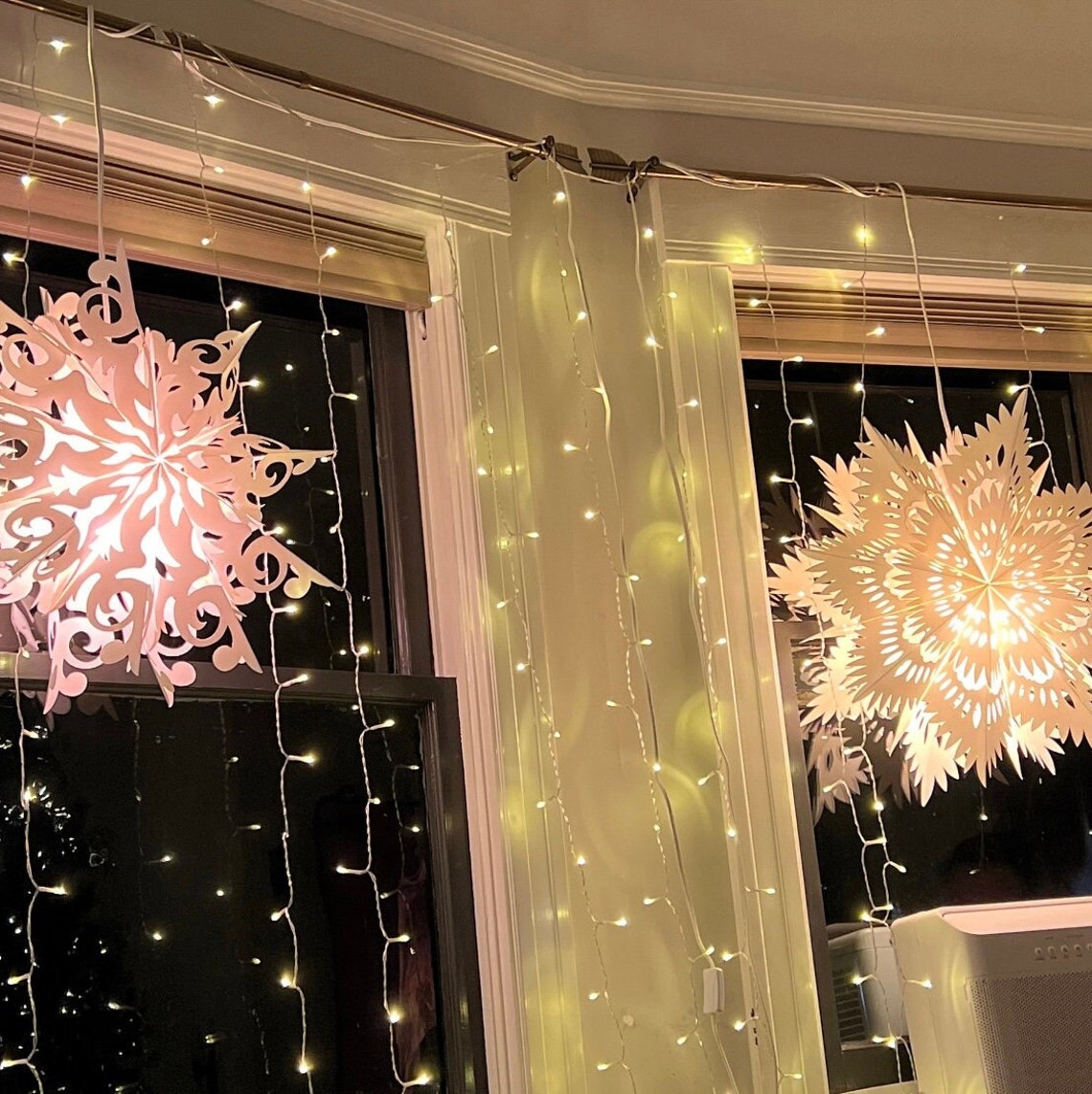 Snowflake Star Light Lantern Folding Paper Light Lamp - Etsy