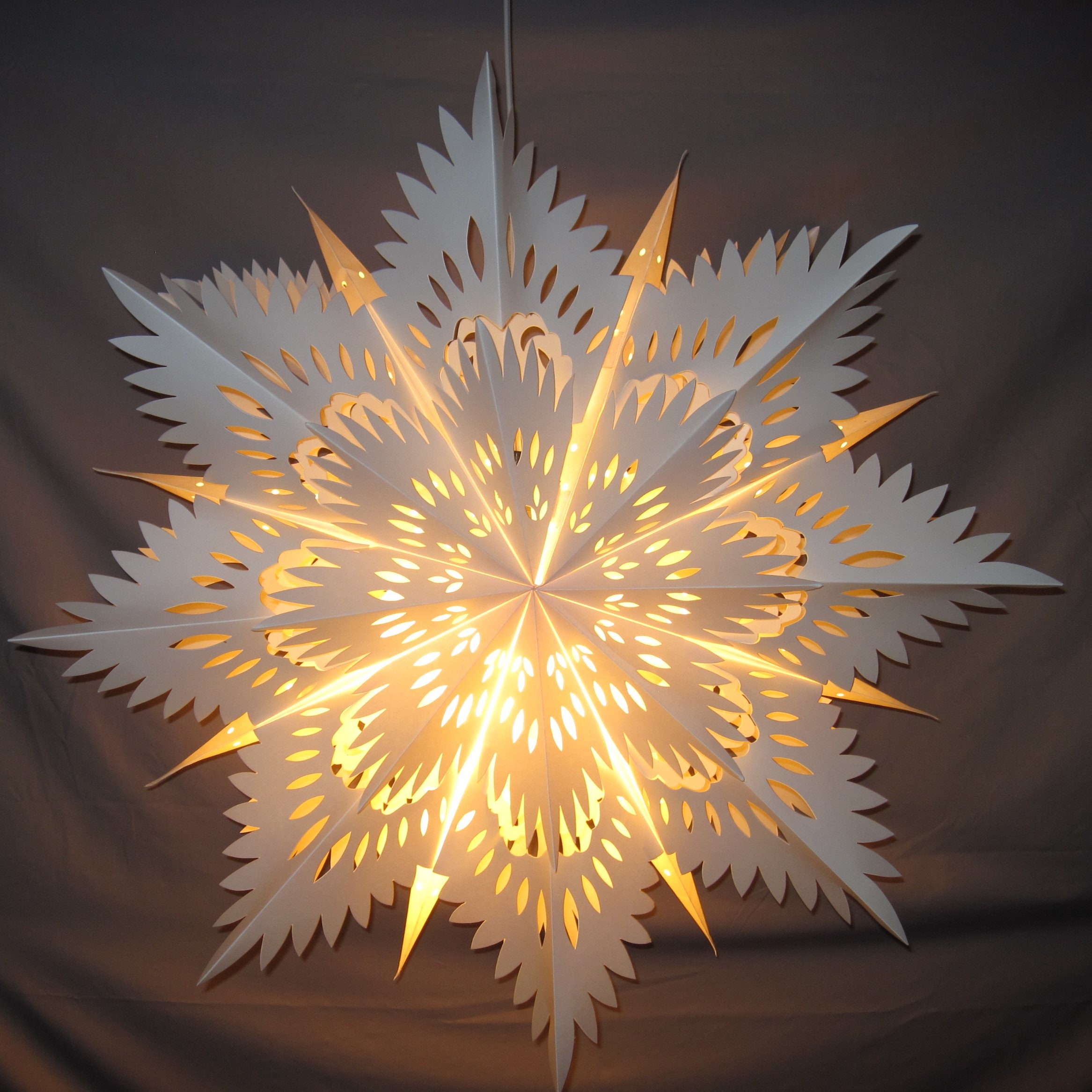Snowflake Star Light Lantern Folding Paper Light Lamp - Etsy