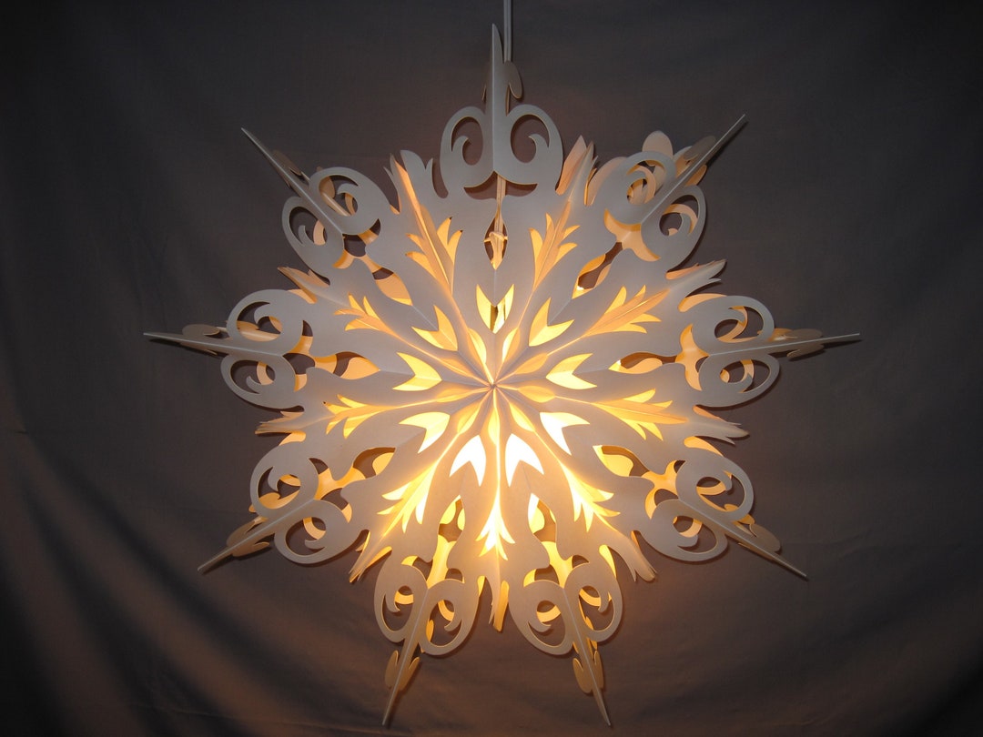 FROZEN Snowflake Star Light Lantern, Folding Paper Light, Paper Star ...
