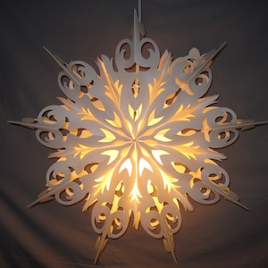 FROZEN Snowflake Star Light Lantern, Folding Paper Light, Paper Star ...