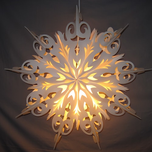 FROZEN Snowflake Star Light Lantern Folding Paper Light - Etsy