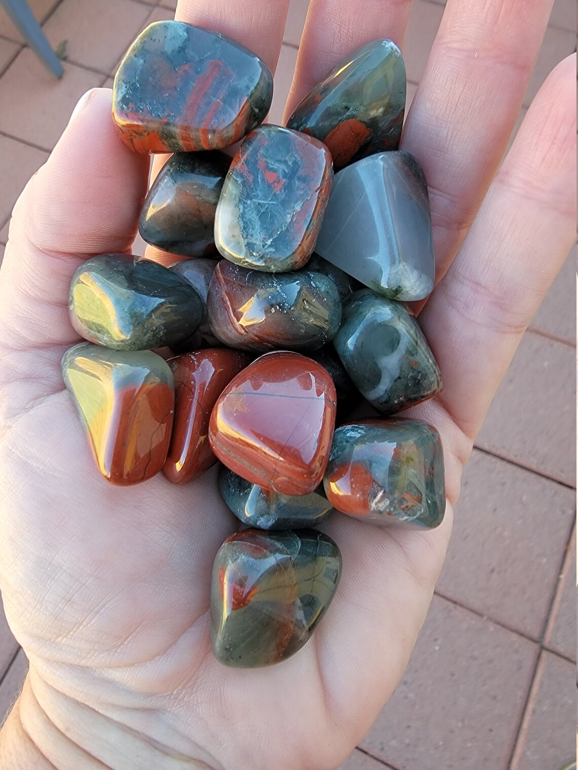 Bloodstone Tumbled Stone, African Bloodstone, Tumbled African ...