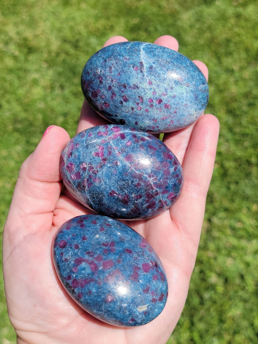 XL Ruby in Kyanite Palm Stone, Large Palm Stone, Large Ruby in Kyanite ...