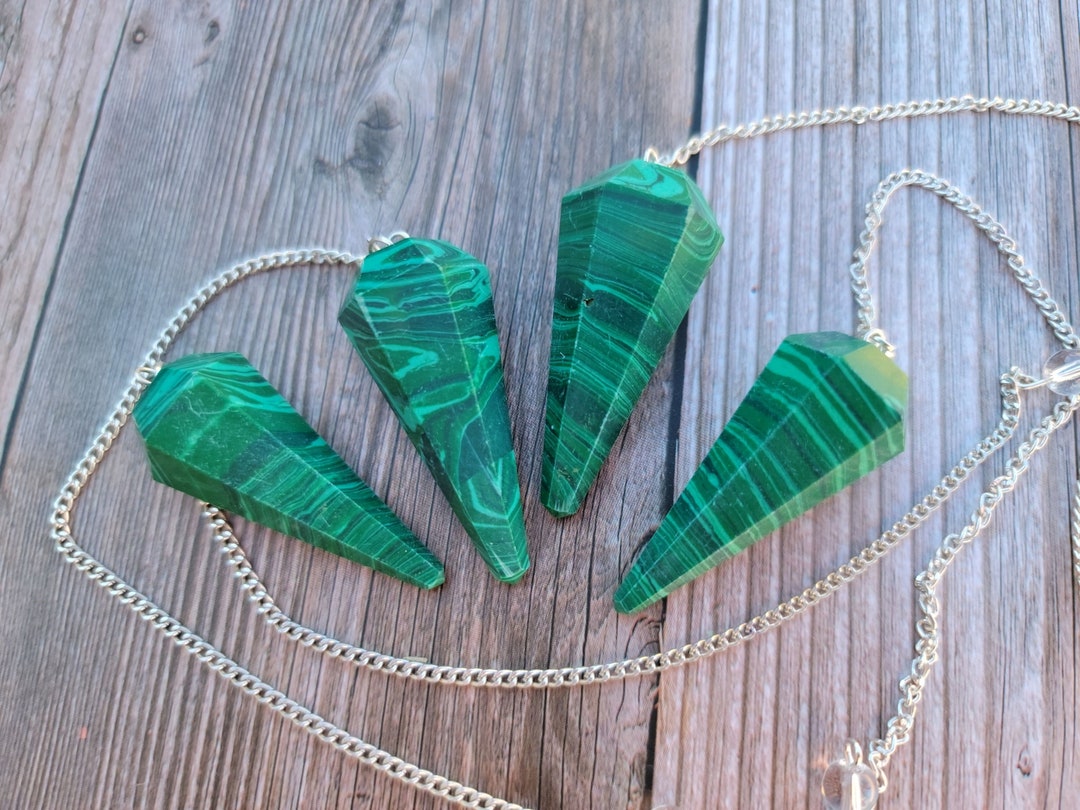 Malachite Penulum, Malachite Dowsing Pendulum, Malachite Crystal ...