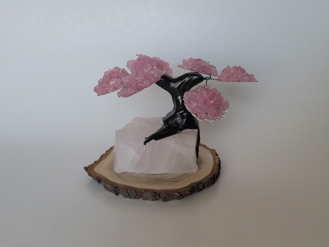 Rose Quartz Cluster Tree, Rose Quartz Bonsai Tree, Rose Quartz Cluster ...