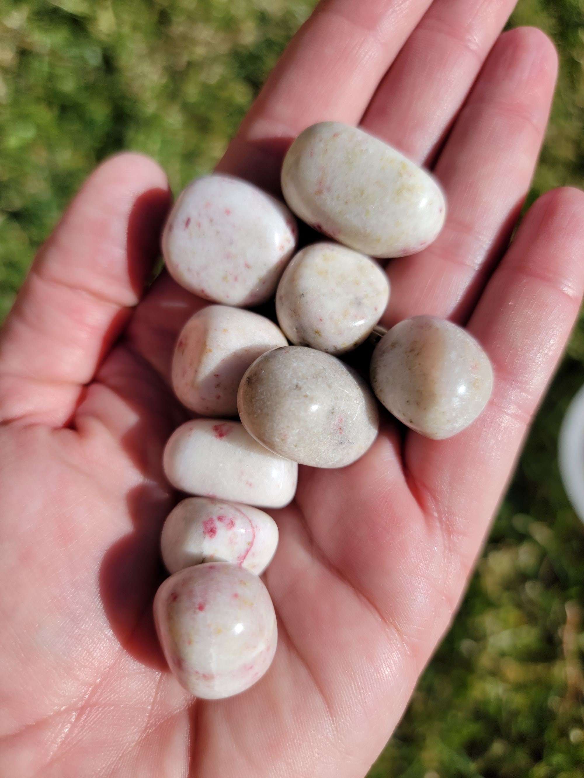 Cinnabar Tumbled Stone, Tumbled Cinnabar, Cinnabar in Quartz, Cinnabar ...