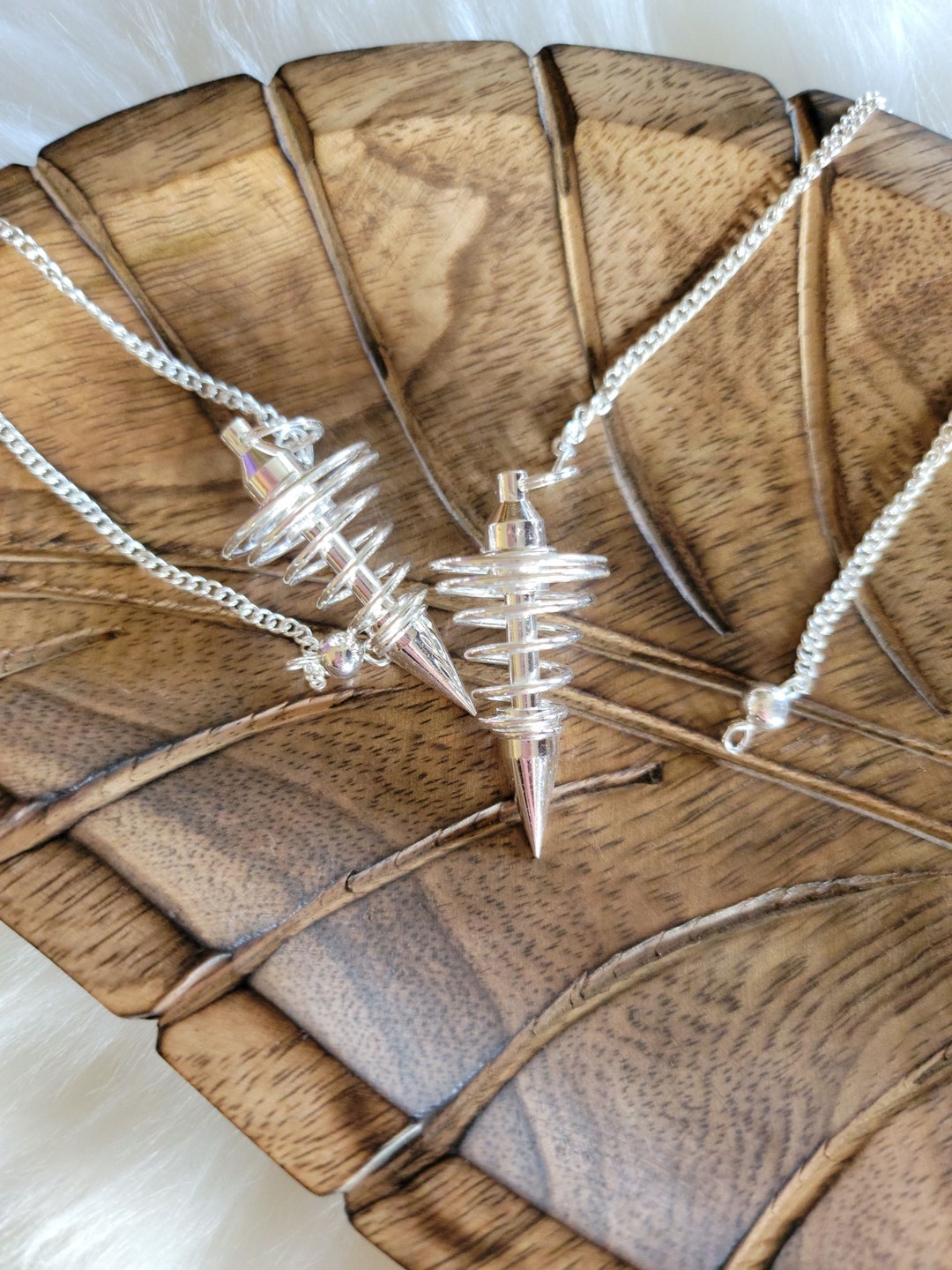 Silver Spiral Pendulum, Metal Pendulum, Dowsing, Divination, Reiki ...