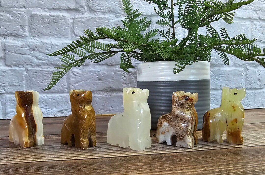 Green Onyx Carved Wolf - You Choose, Onyx Wolf, Gemstone Wolf, Spirit ...