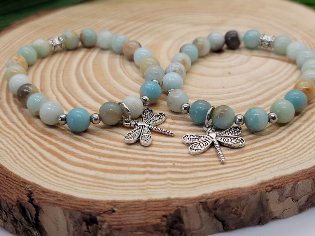 Amazonite Stretch Bracelet, 8mm Amazonite Beaded Bracelet, Stress ...