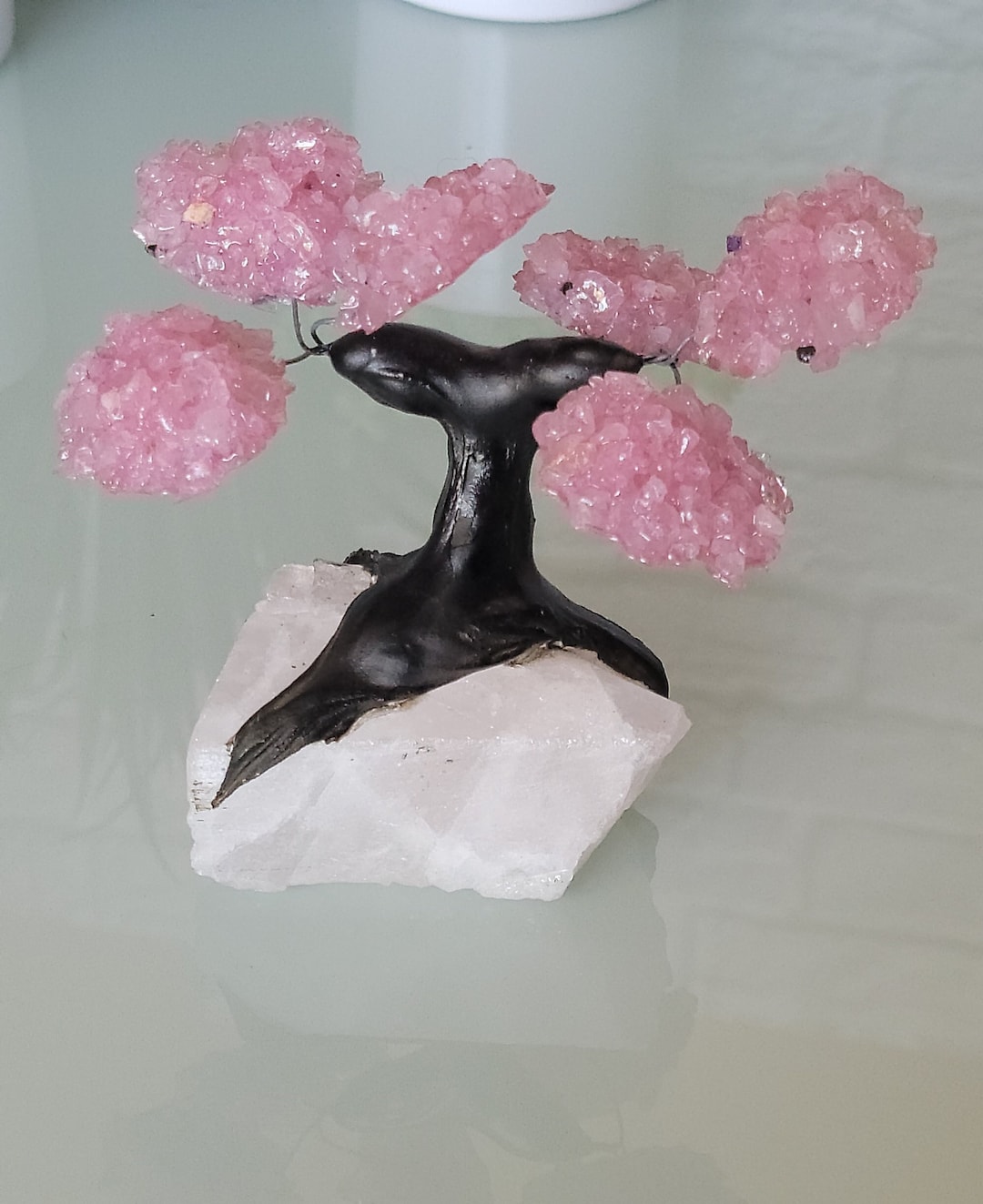 Rose Quartz Cluster Tree, Rose Quartz Bonsai Tree, Rose Quartz Tree ...