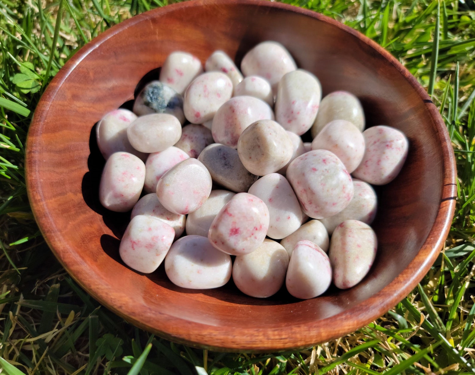 Cinnabar Tumbled Stone, Tumbled Cinnabar, Cinnabar in Quartz, Cinnabar ...