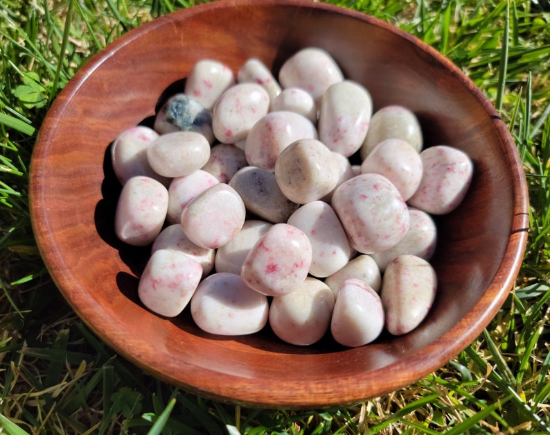 Cinnabar Tumbled Stone, Tumbled Cinnabar, Cinnabar in Quartz, Cinnabar ...