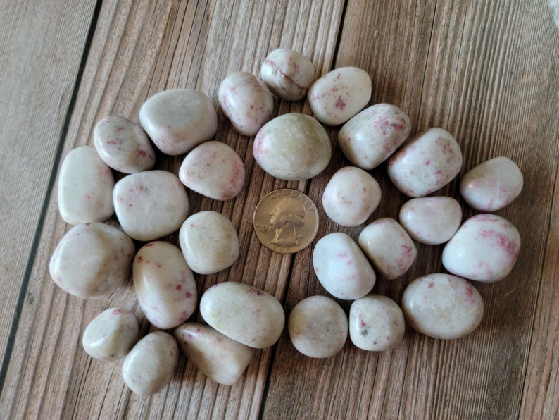 Cinnabar Tumbled Stone, Tumbled Cinnabar, Cinnabar in Quartz, Cinnabar ...
