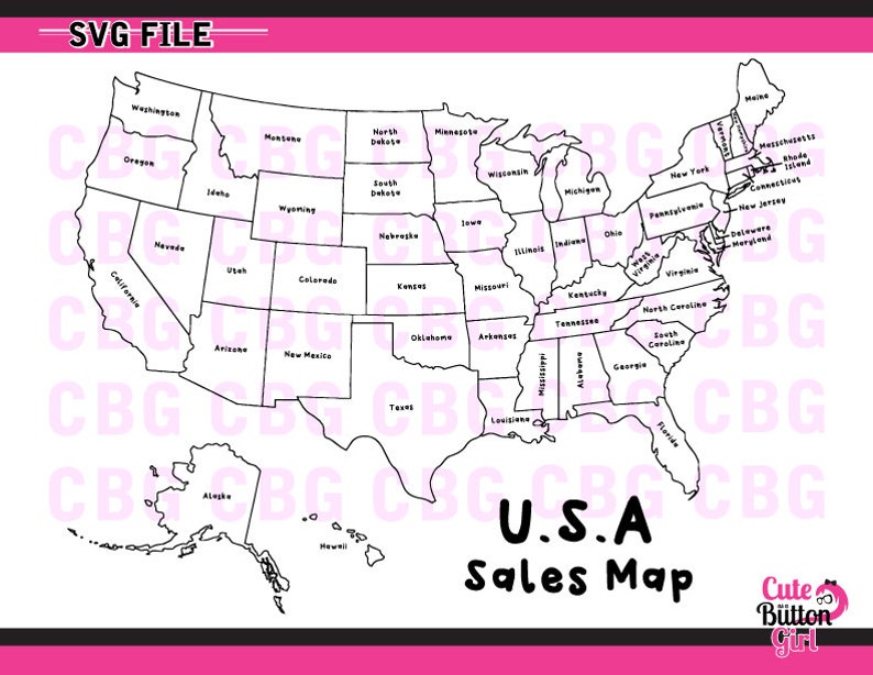 USA Map SVG & AI File - Etsy