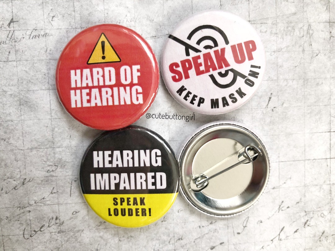 1.25in & 2.25in Hard of Hearing Buttons - Etsy