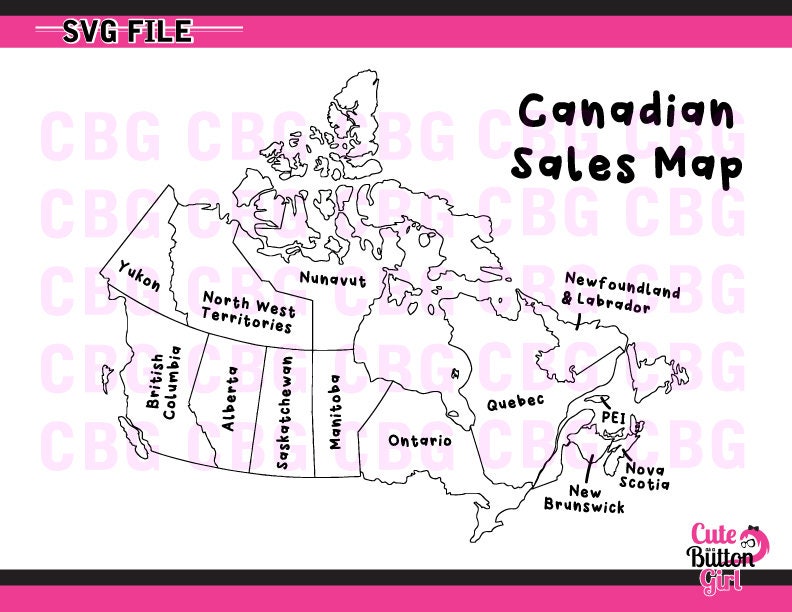 Canadian Map SVG & AI File - Etsy