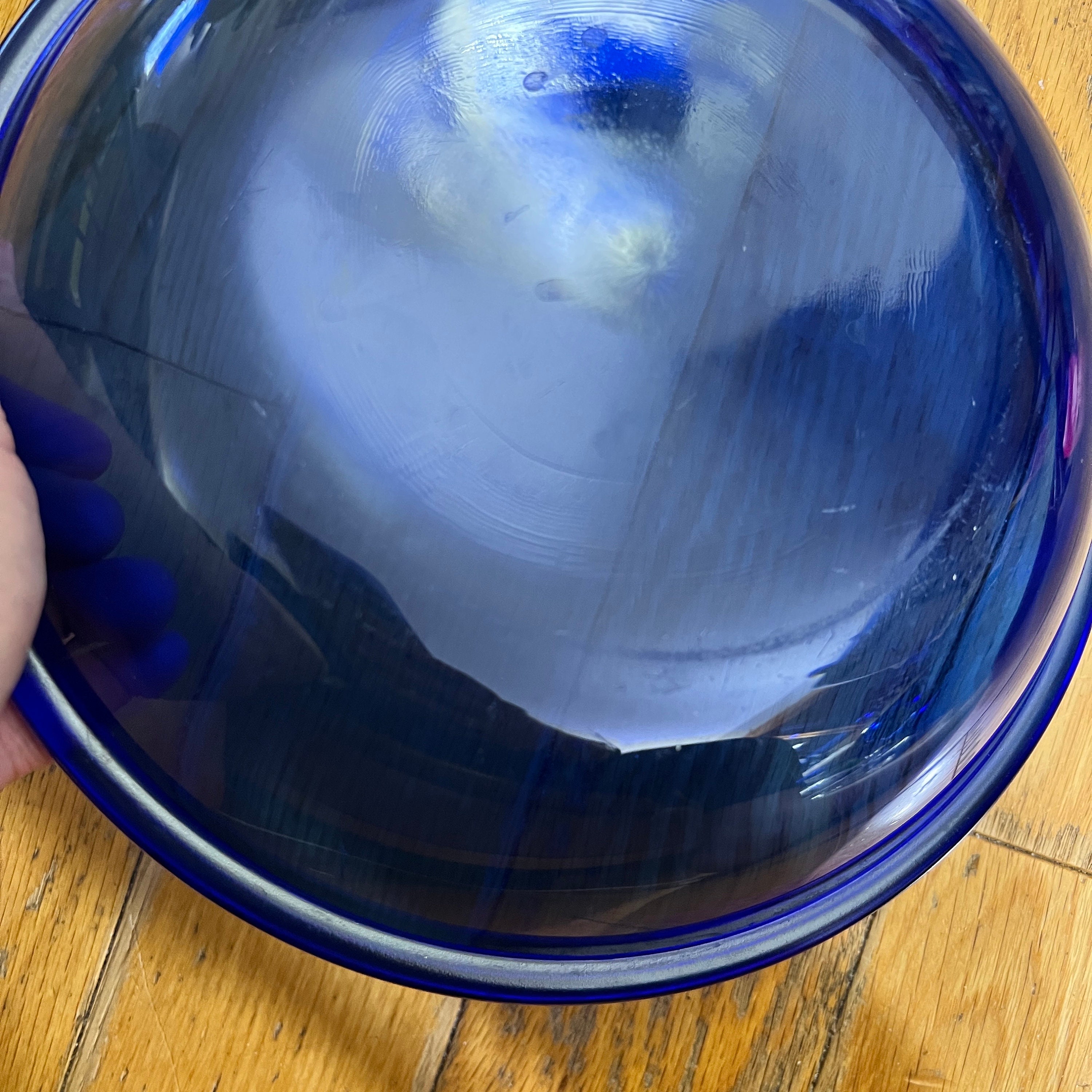 Arcoroc Blue Cocoon Serving Bowl. Vintage Cobalt Blue Arcoroc 9.5 ...
