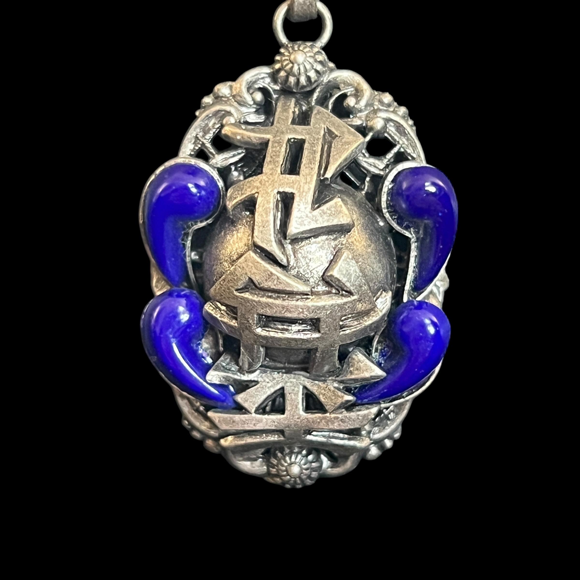 Rare 1930’s Max Neiger Chinese Revival Pendant With Blue Glas - Neiger ...