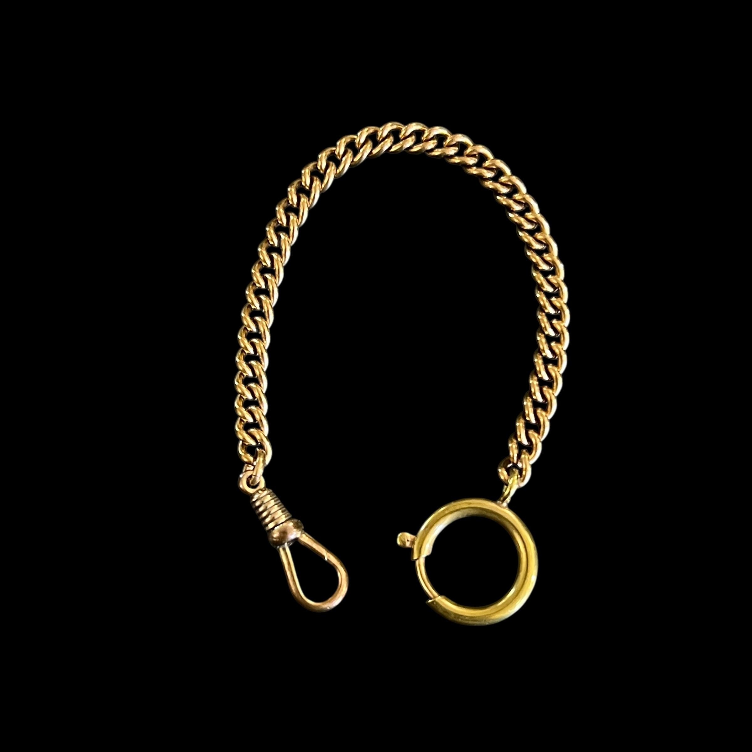 Victorian Multi-toned Rose Gold Pocket Watch Chain With Brass Clasp ...