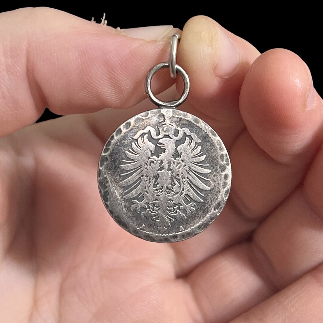 Antique German Coin Watch Fob. Victorian Sterling Coin Pocket Watch Fob ...