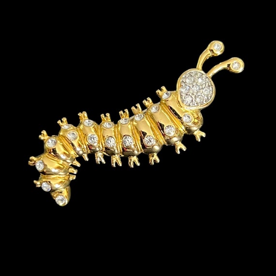 Signed Butler Caterpillar Brooch - Butler Rhinestone … - Gem