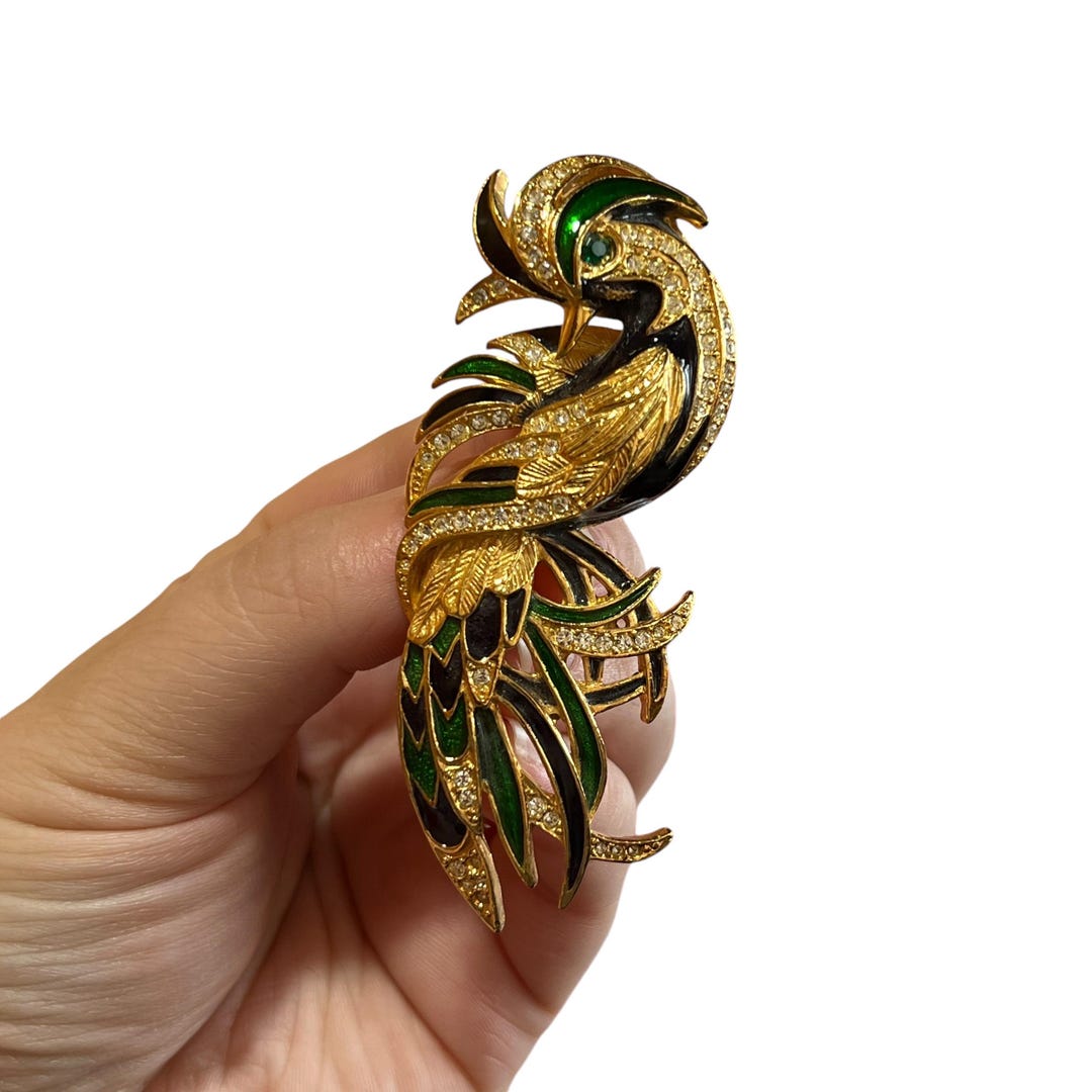 D’orlan Black Bird of Paradise Brooch. D’orlan Black Phoenix Brooch ...