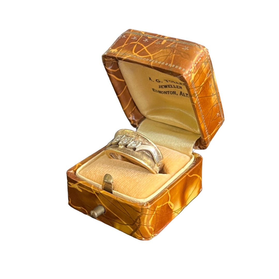 Art Deco Patterned Engagement Ring Box 1920s Antique Ring Box Art Deco ...