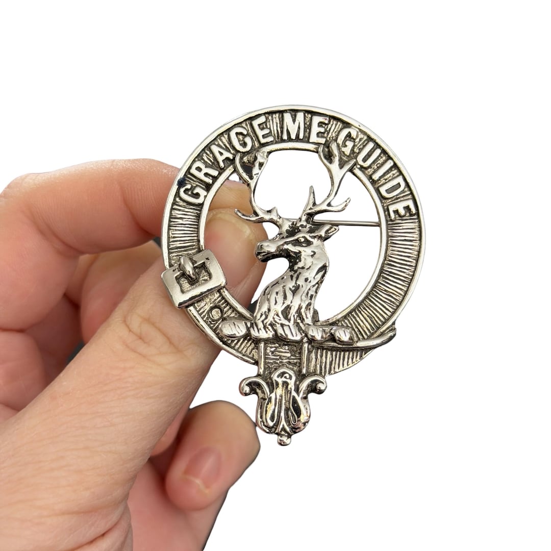 Silver Clan Forbes Crest Badge - Forbes Clan Crest Brooch - Vintage ...