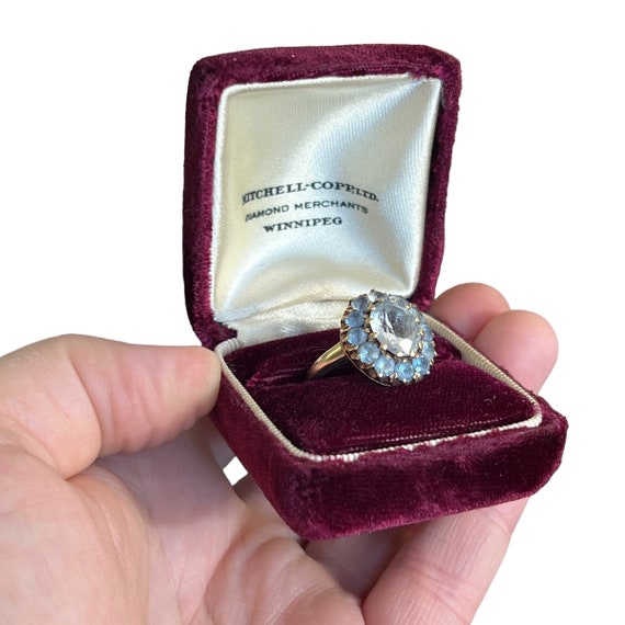 1950’s Burgundy Velvet Engagement Ring Box - Vintage … - Gem